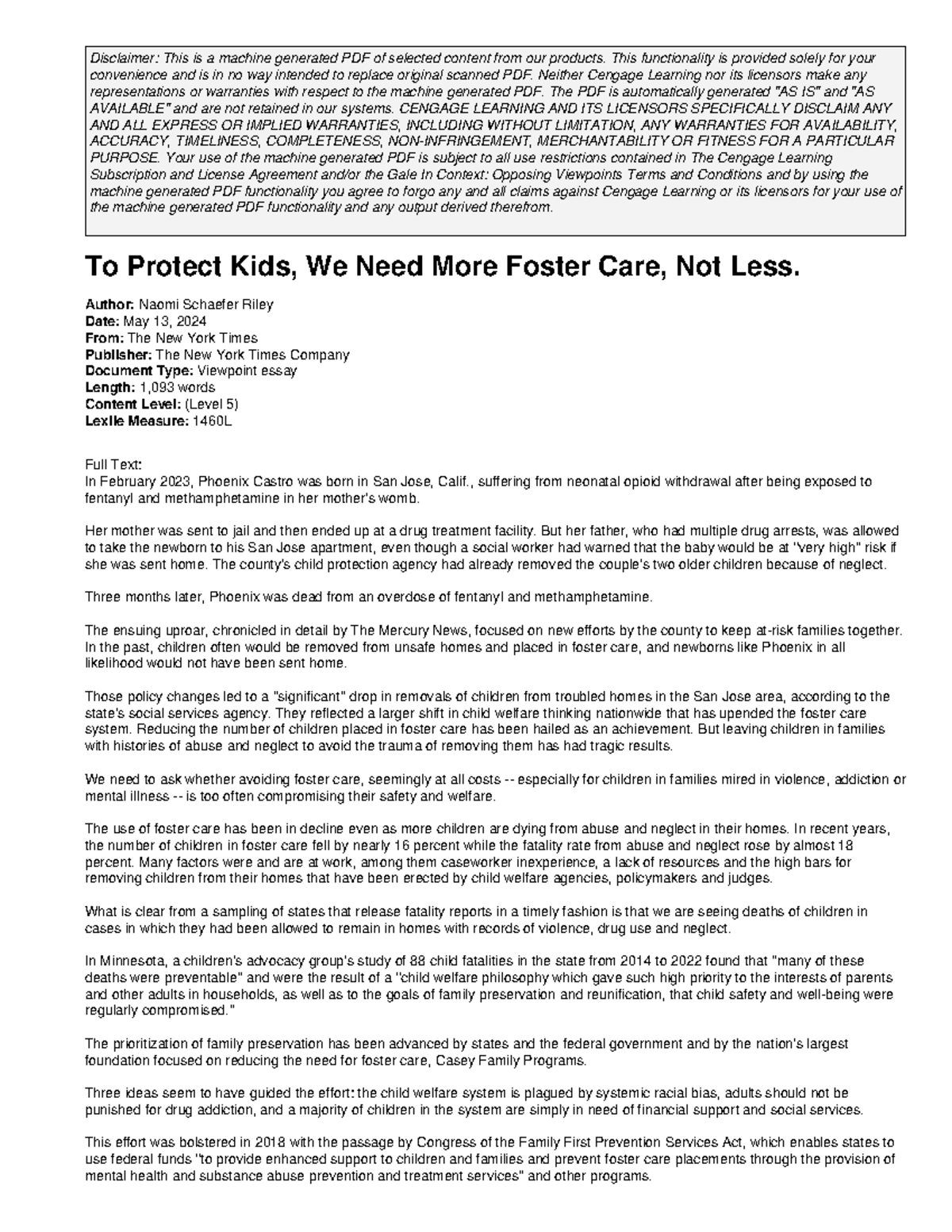 To Protect Kids We Need More F - Disclaimer: This is a machine ...