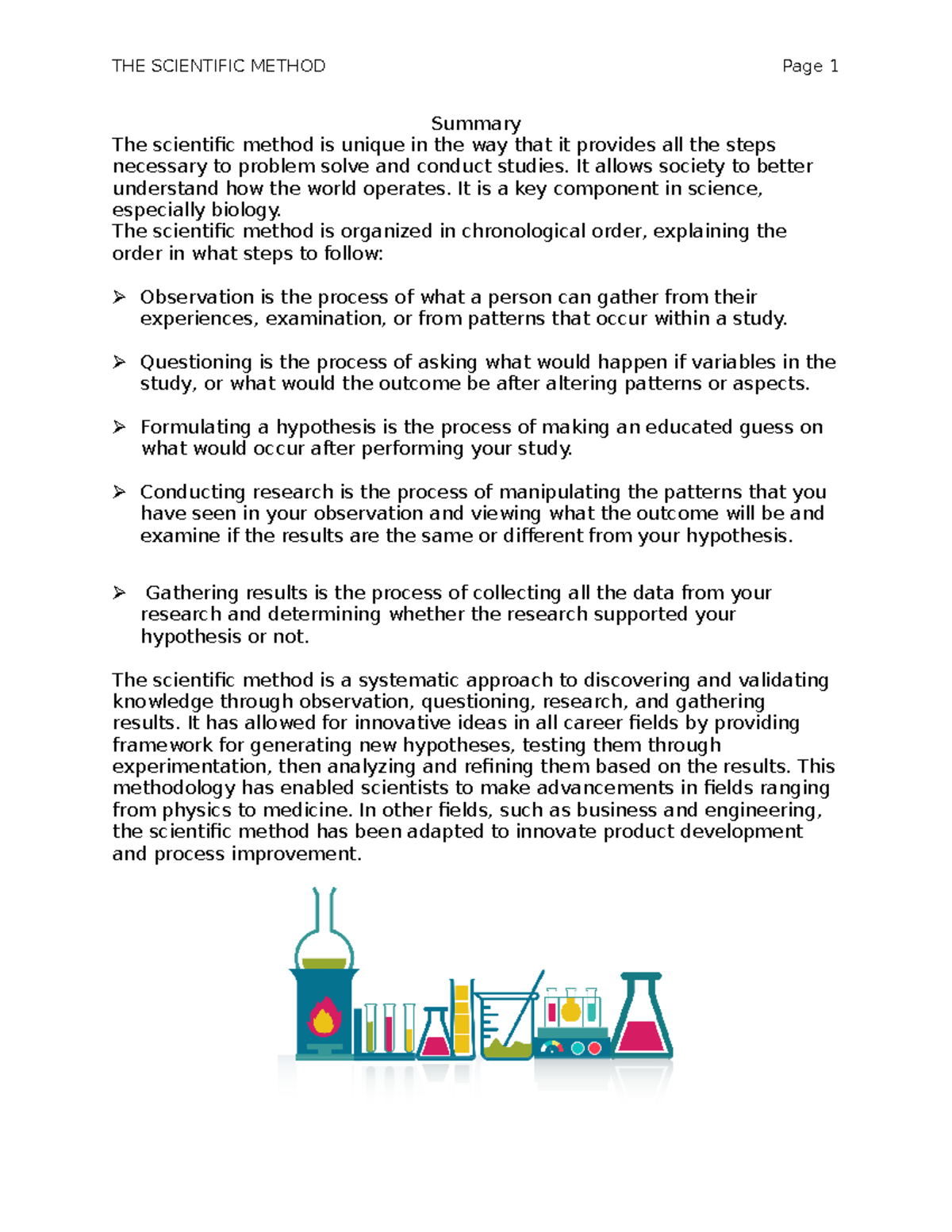 Organizational Pattern Assignment CB - THE SCIENTIFIC METHOD Page 1 ...