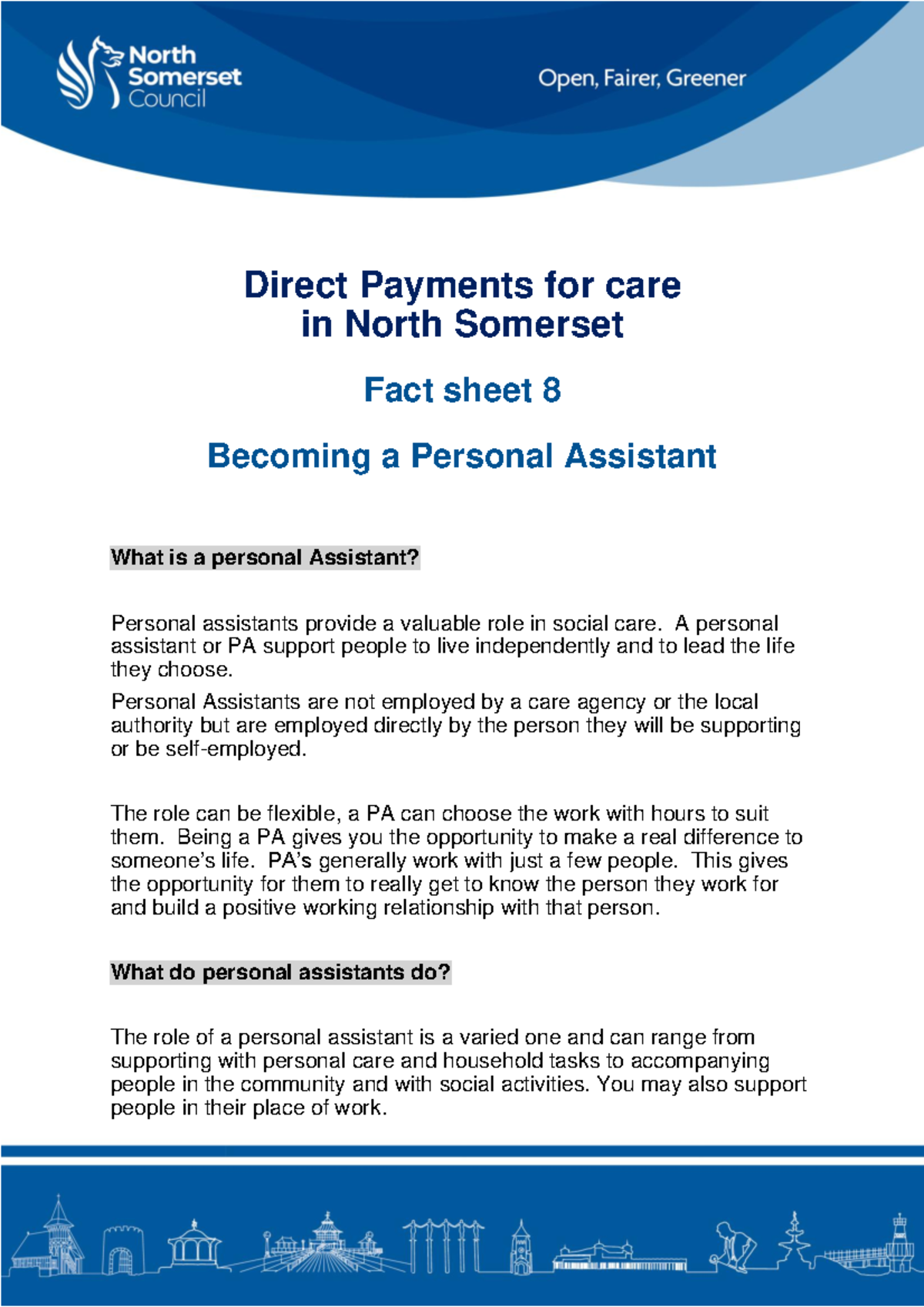 8. Fact sheet 8 becoming a PA - Direct Payments for care in North ...