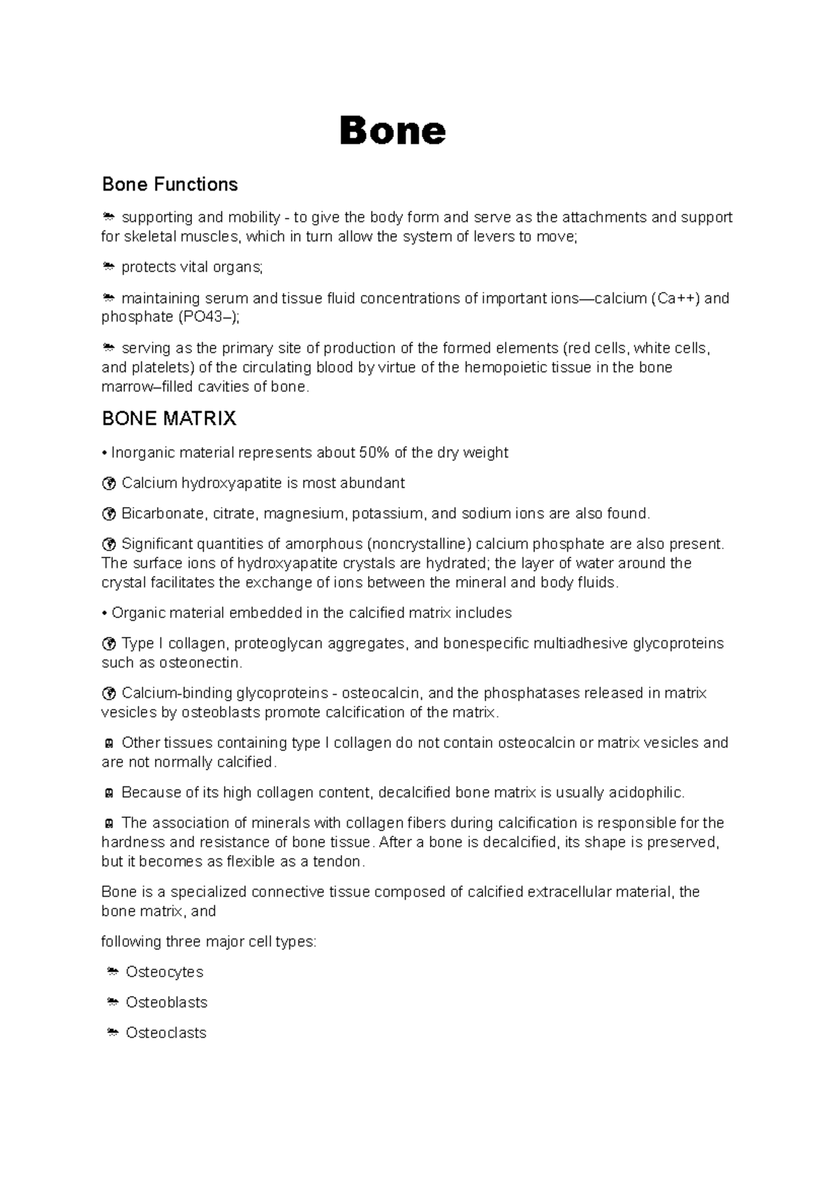 Bone and all other notes of bones - Bone Bone Functions supporting and ...