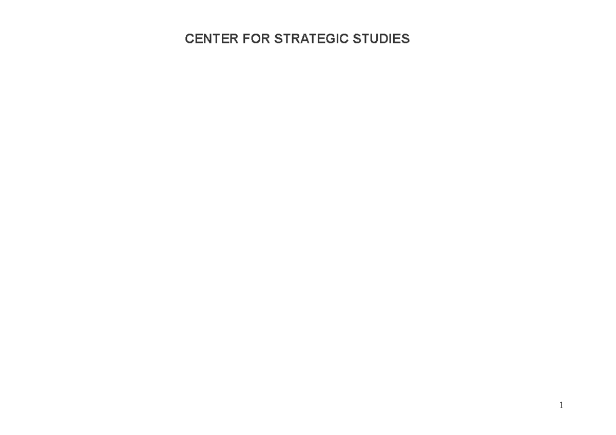 Strategic Studies - CENTER FOR STRATEGIC STUDIES 1 A. CONCEPTS ABOUT ...