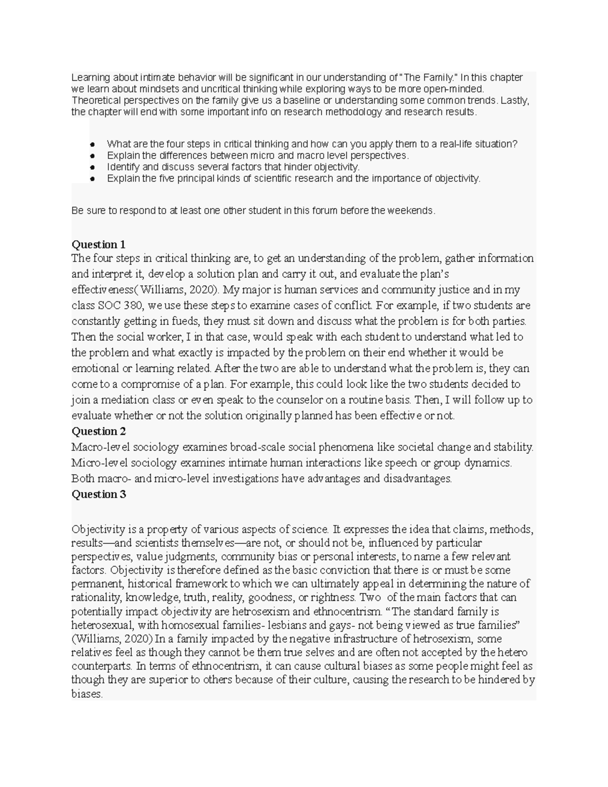 SOC 202 Chapter 2 - The text summarizes how society impacts our ...