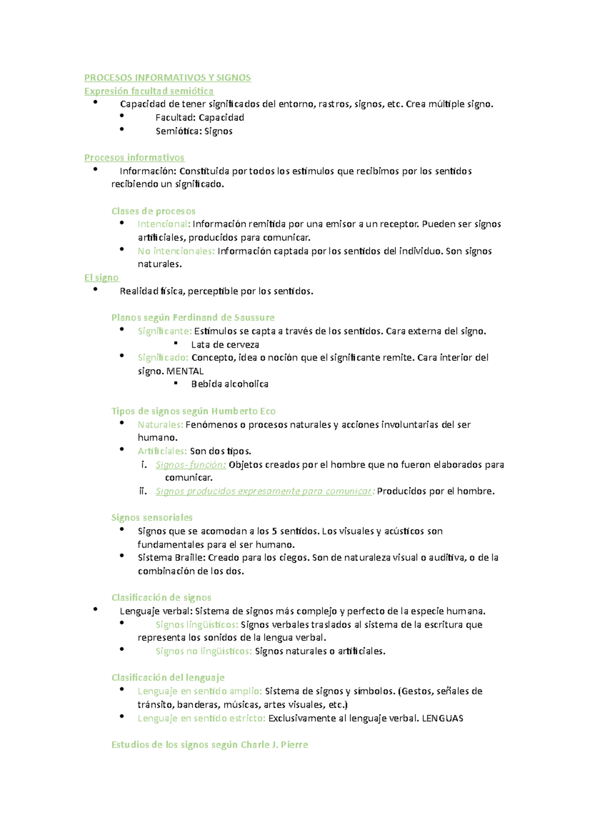 Procesos Informativos Y Signos - PROCESOS INFORMATIVOS Y SIGNOS ...
