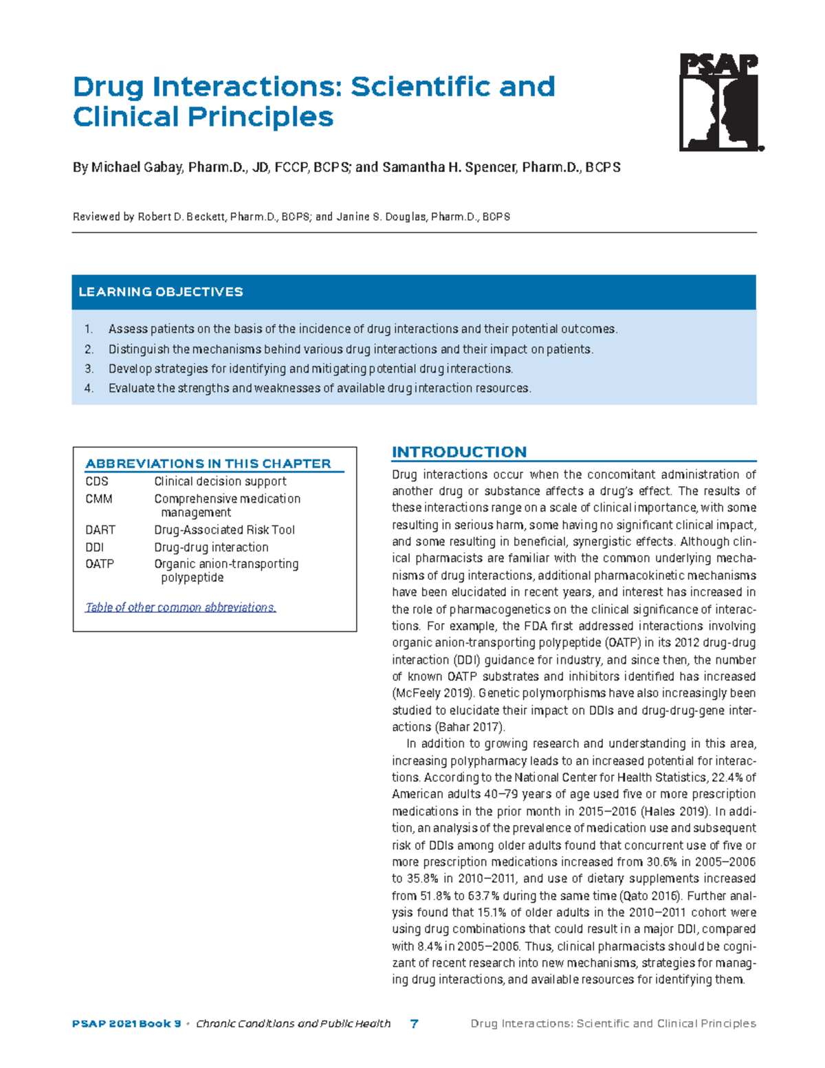 P 2021 b3 sample - Lectures - Drug Interactions: Scientific and ...