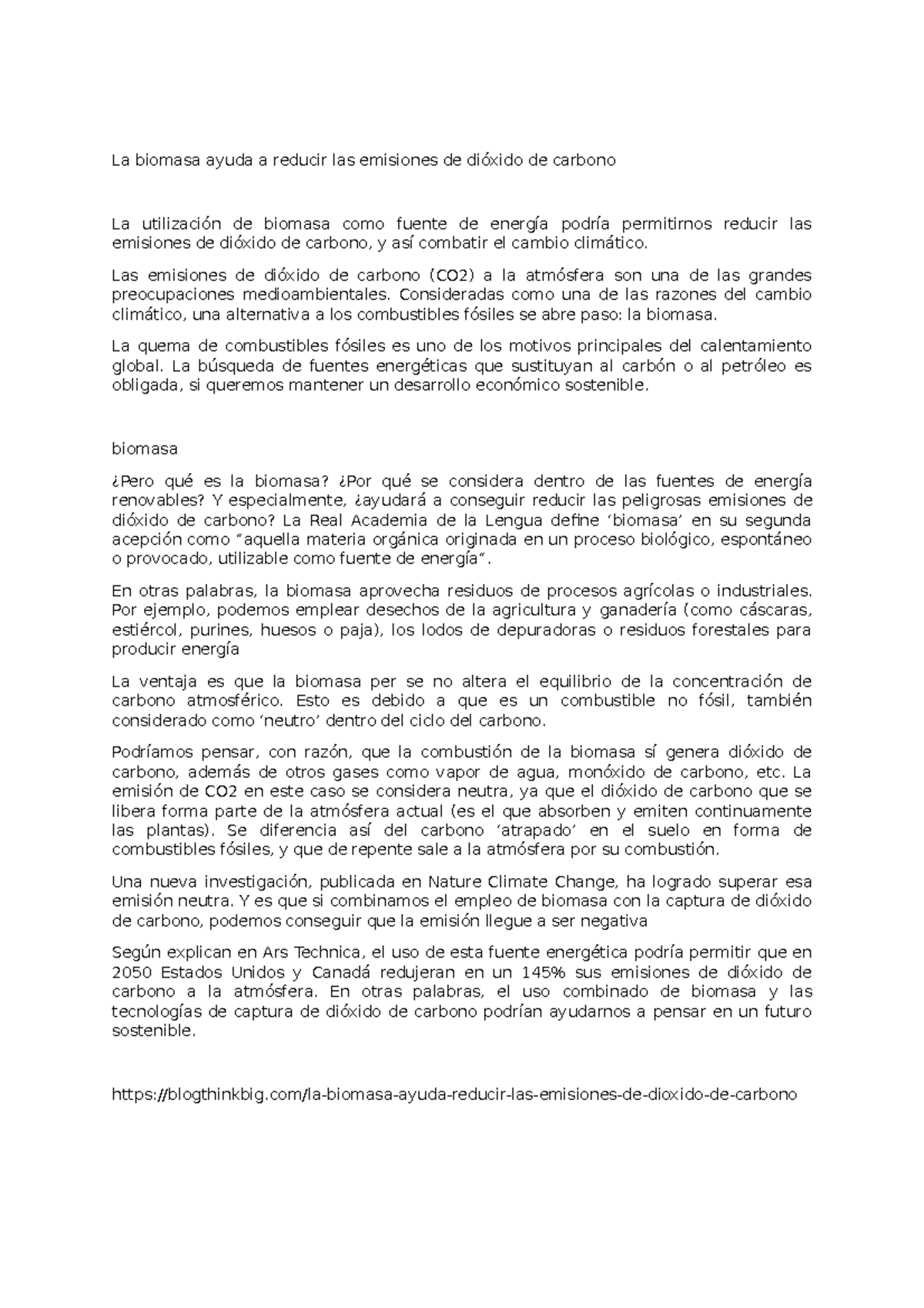 Biomasa - La biomasa ayuda a reducir las emisiones de di xido de carbonoó La utilizaci n de ...