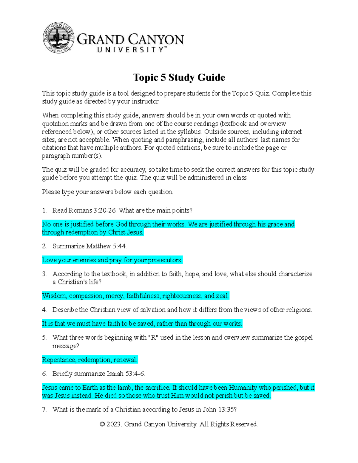 CWV Study Guide - Topic 5 Study Guide This topic study guide is a tool ...