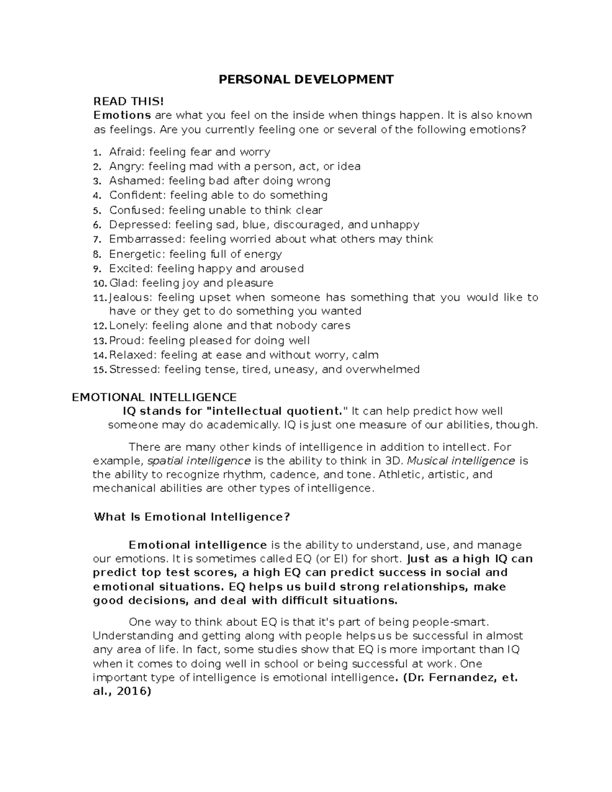 Activity for personal development - PERSONAL DEVELOPMENT READ THIS ...
