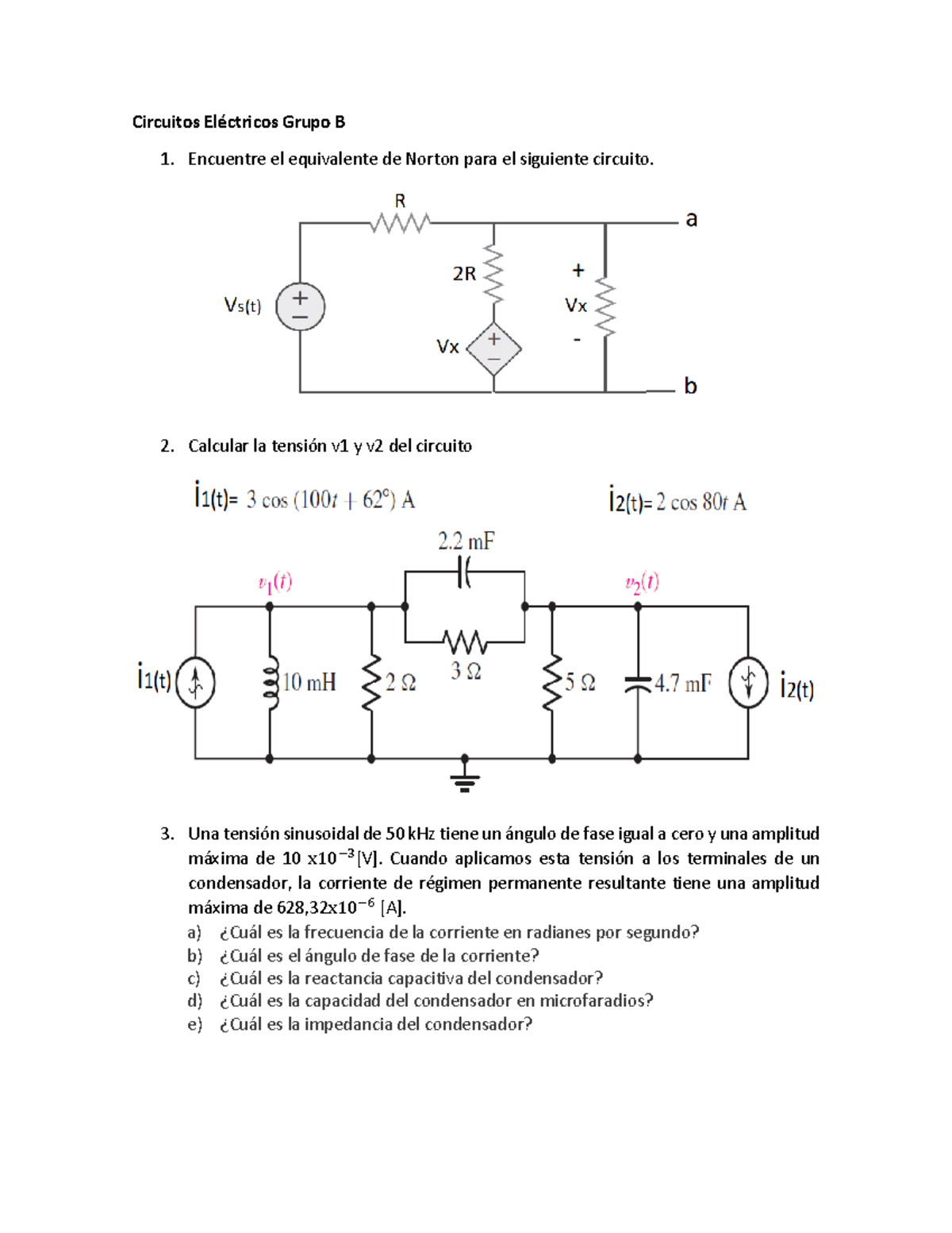 Previo II Circuitos Eléctricos Grupo B - Warning: TT: undefined function: 32 Circuitos ...