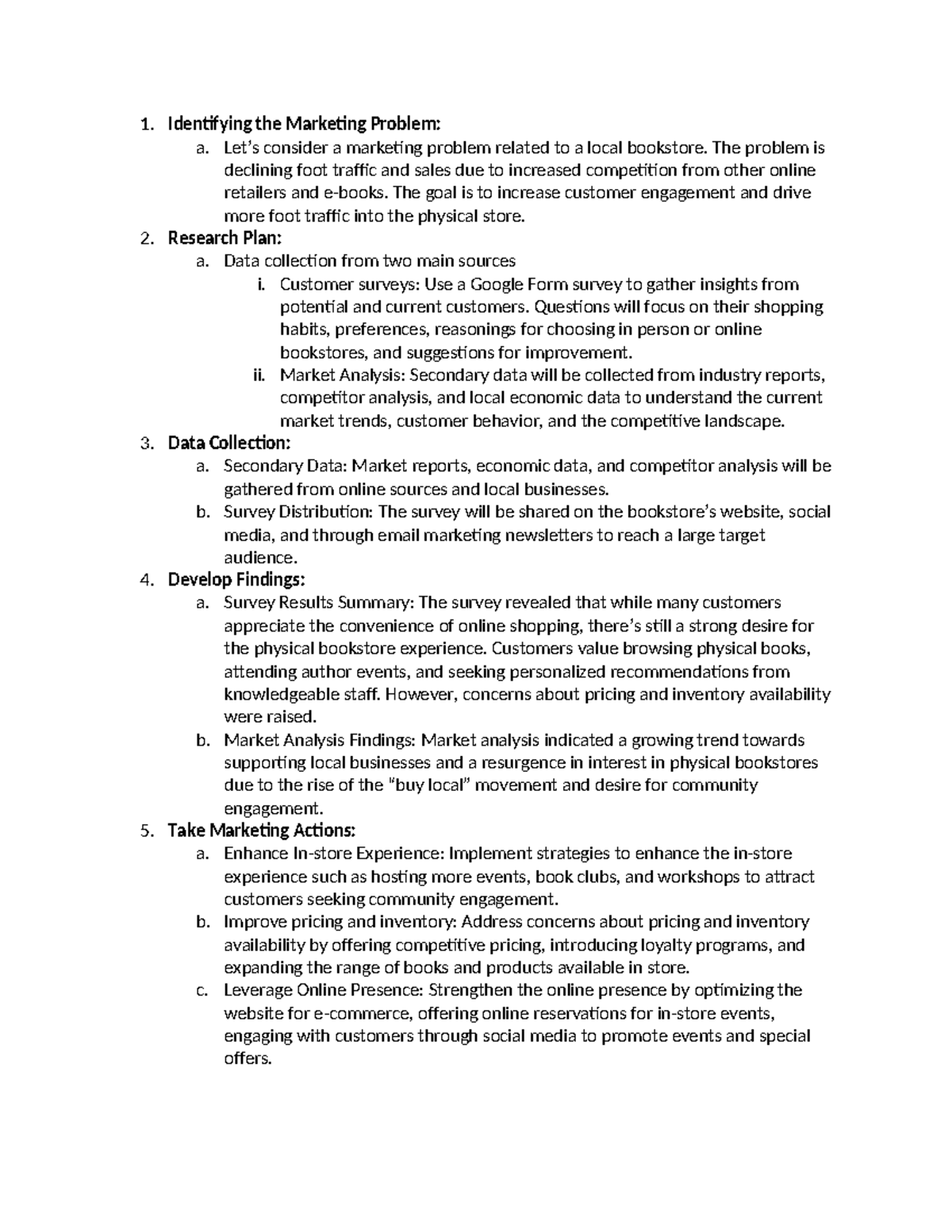 Marketing Research - Identifying the Marketing Problem: a. Let’s ...