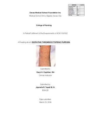NP III - MedSurg Nursing Practice 3 - Situation: A nasogastric tube ...