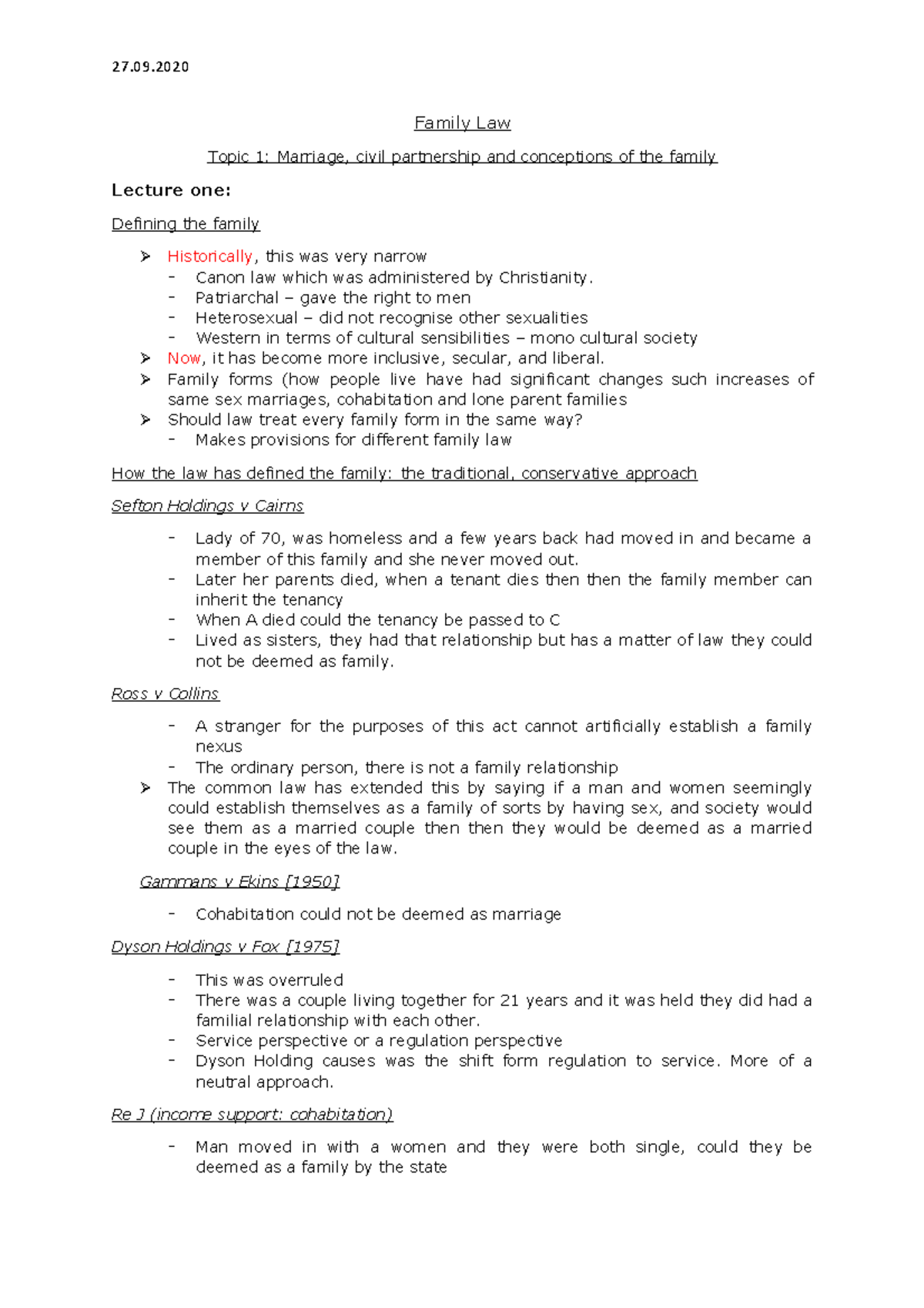 Family law - Marriage, civil partnership and conceptions of the family ...
