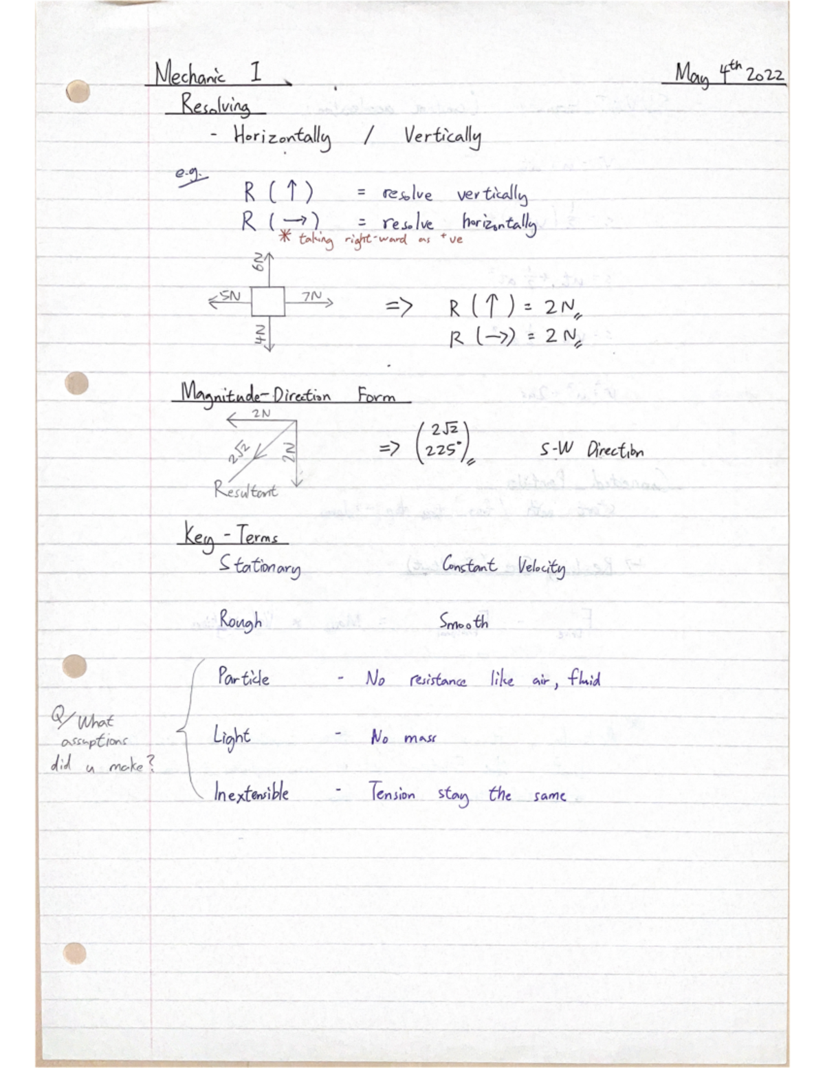 Alevel Mechanic Notes - Nechao My Re iny HeriZontally / Verticaly e- R ...