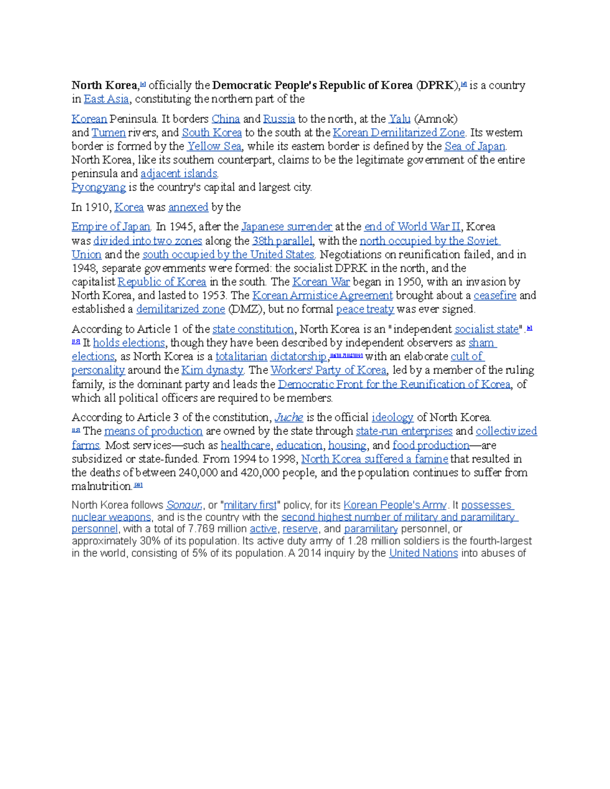 The world and its origin - North Korea ,[c] officially the Democratic ...