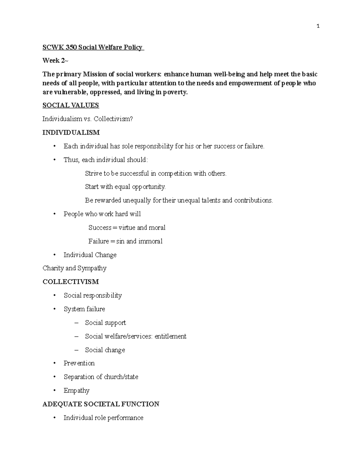 SCWK 350 Social Welfare - SCWK 350 Social Welfare Policy Week 2~ The ...