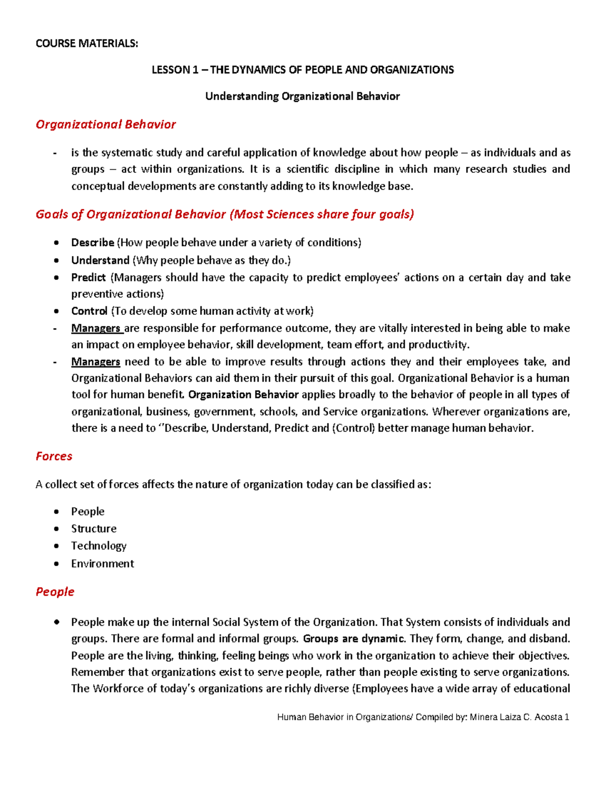 Lesson-1-HBO - ... - COURSE MATERIALS: LESSON 1 – THE DYNAMICS OF ...