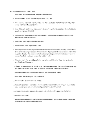 Art appreciation chapters 1 and 2 notes - Art appreciation chapters 1 ...
