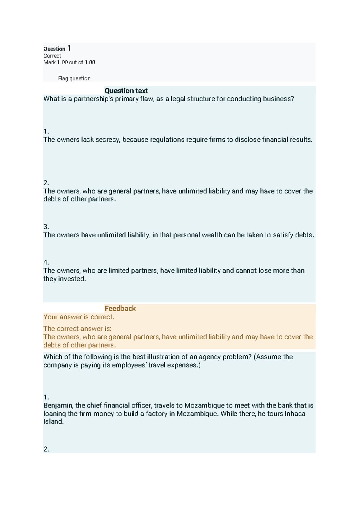 FIN2601 EXAM PACK - STUDY PACK - Question 1 Correct Mark 1 out of 1. Flag question Question text ...