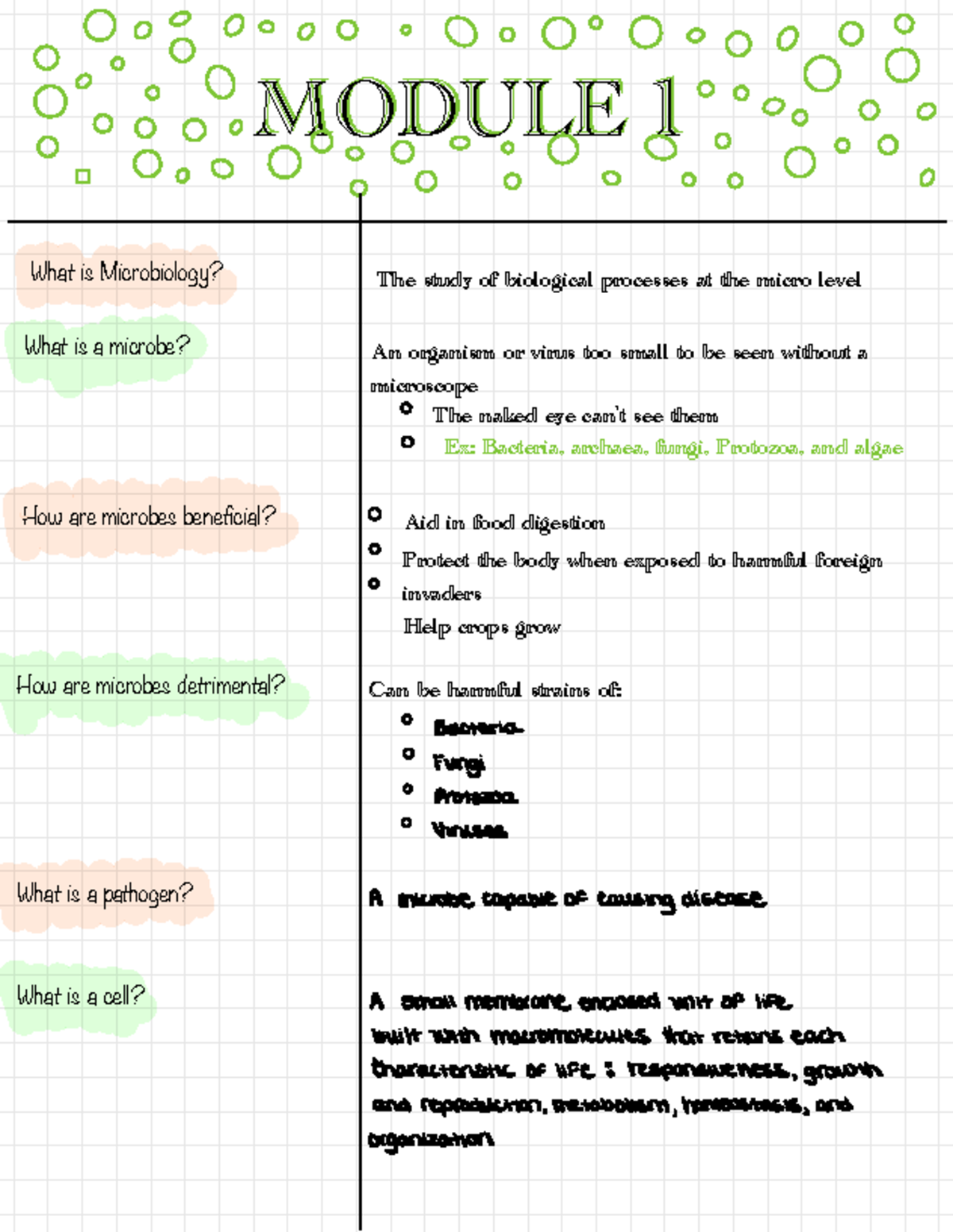 Module 1 - Helps for exam - MODULE 1MODULE 1 What is Microbiology? The study of biological ...