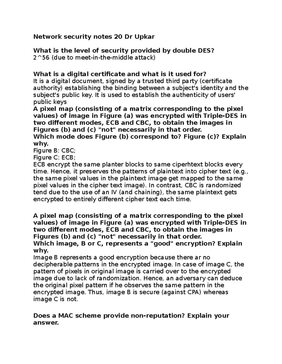 Network security notes 20 Dr Upkar - It is used to establish the ...