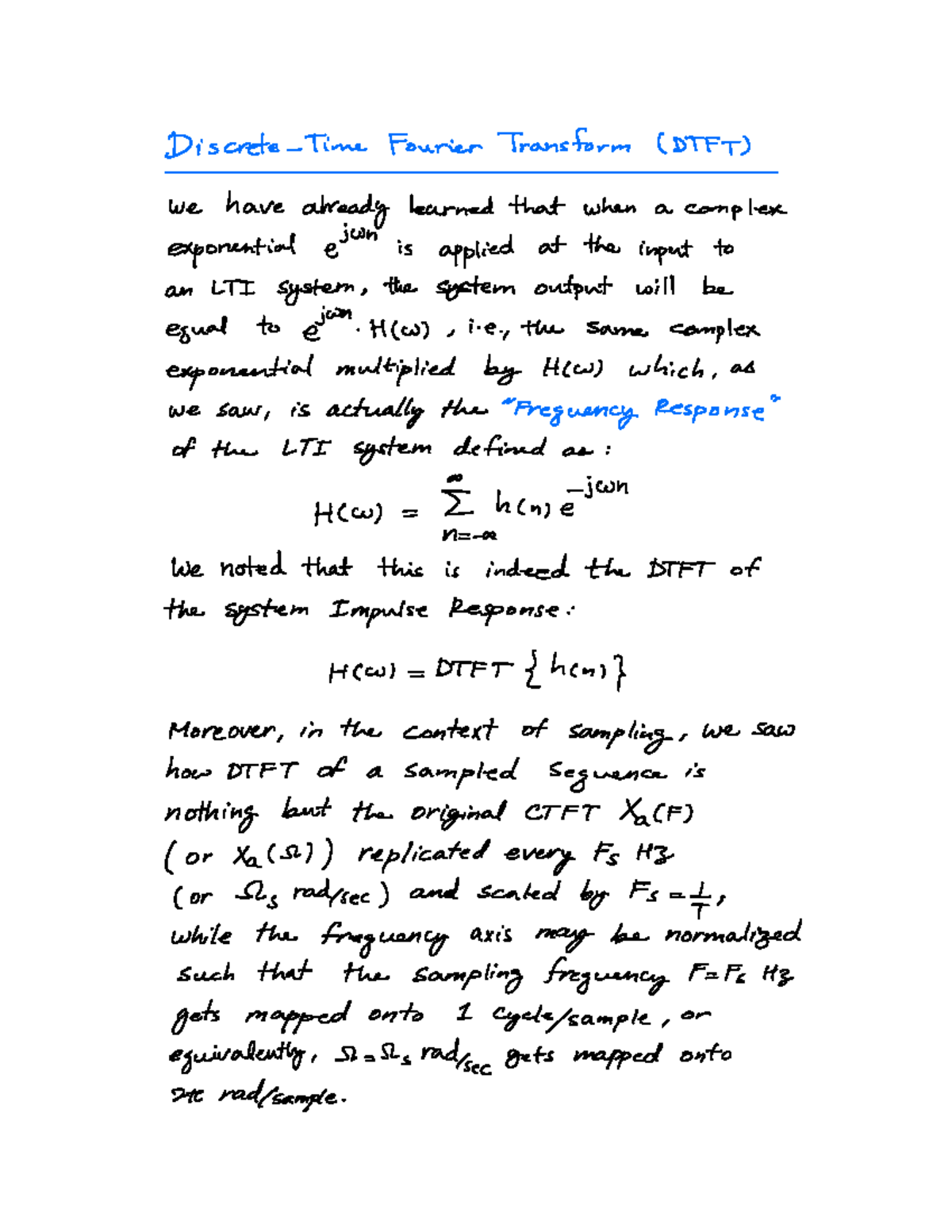 UCLA DSP ECE113 Lecture 6 DTFT DFS - Discrete Time Transform Fourier ...