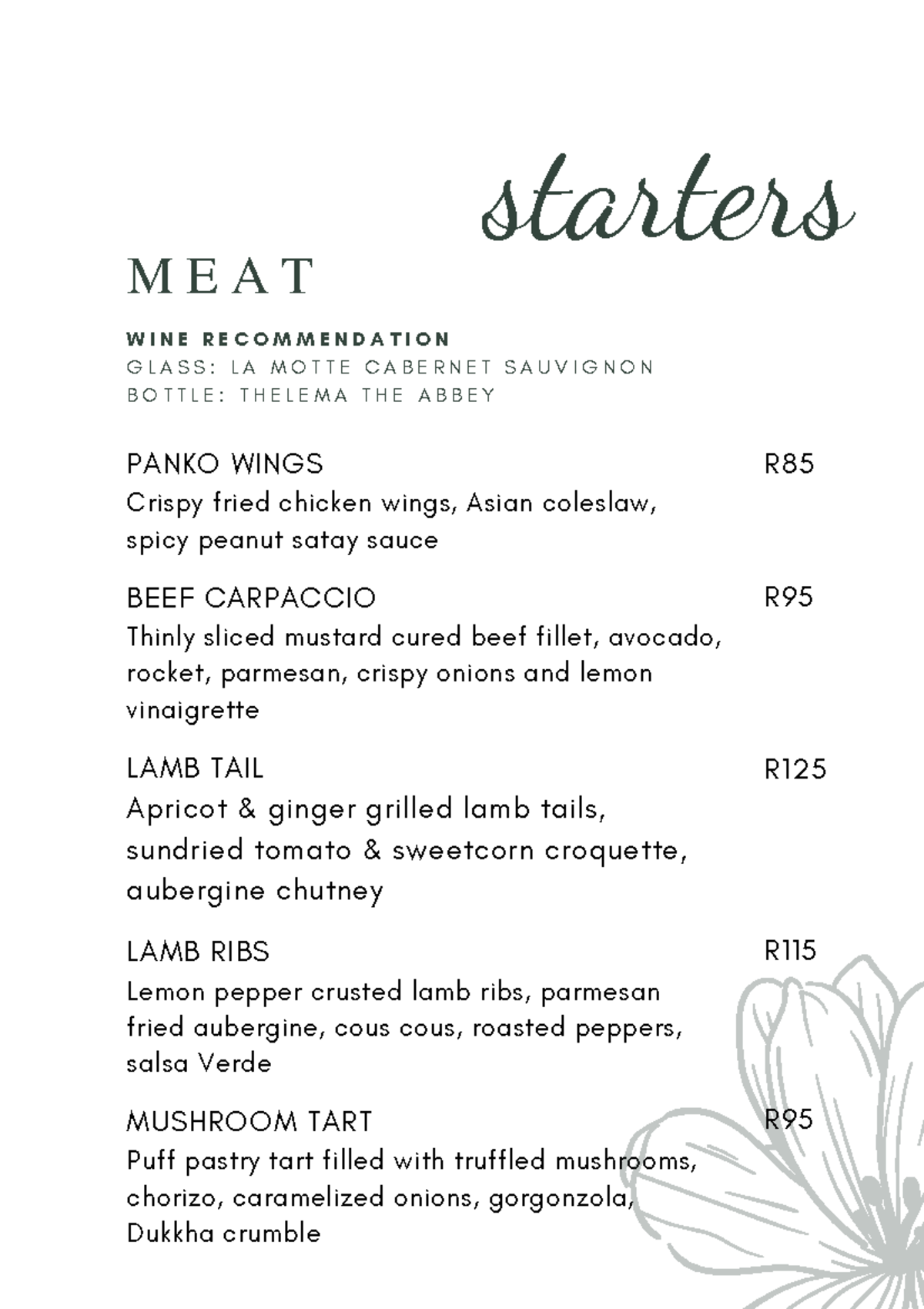 ZEST Full Menu Spring 2023 - PANKO WINGS Crispy fried chicken wings ...