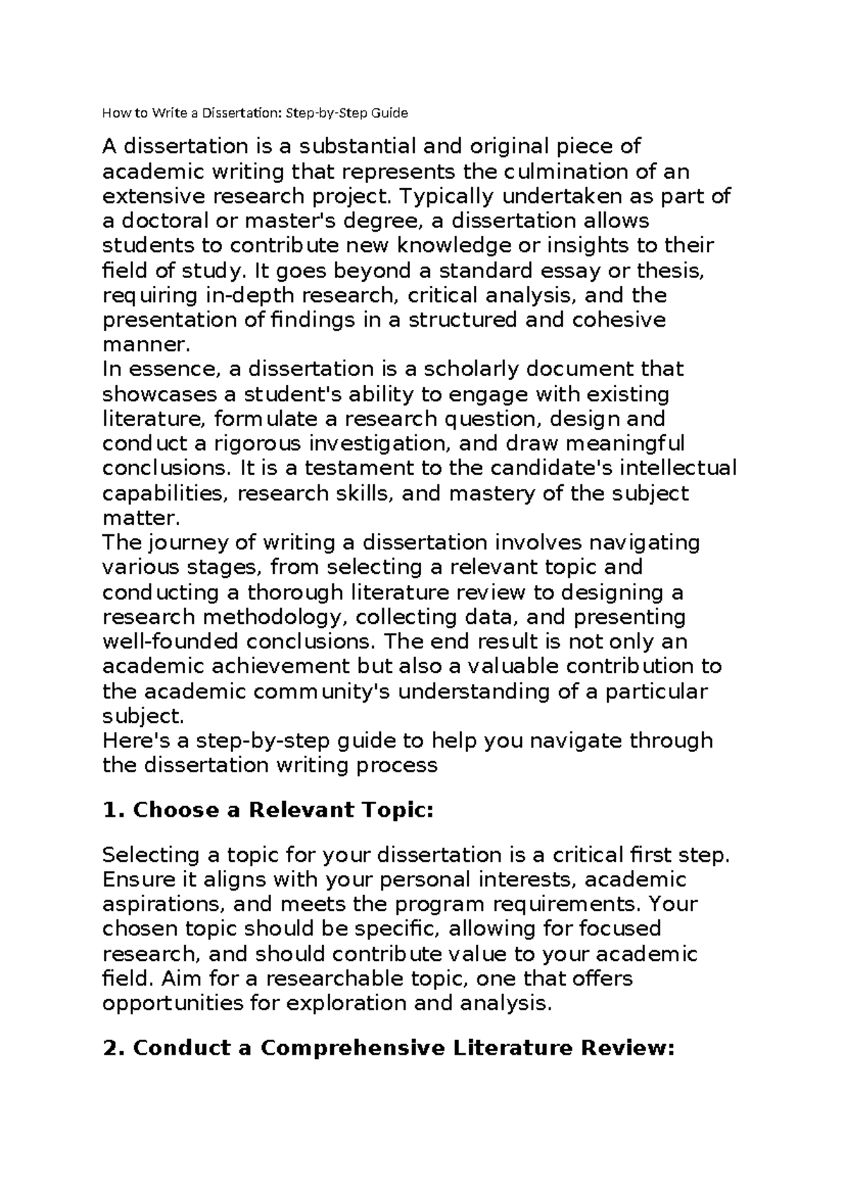 How to Write a Dissertation - Typically undertaken as part of a ...