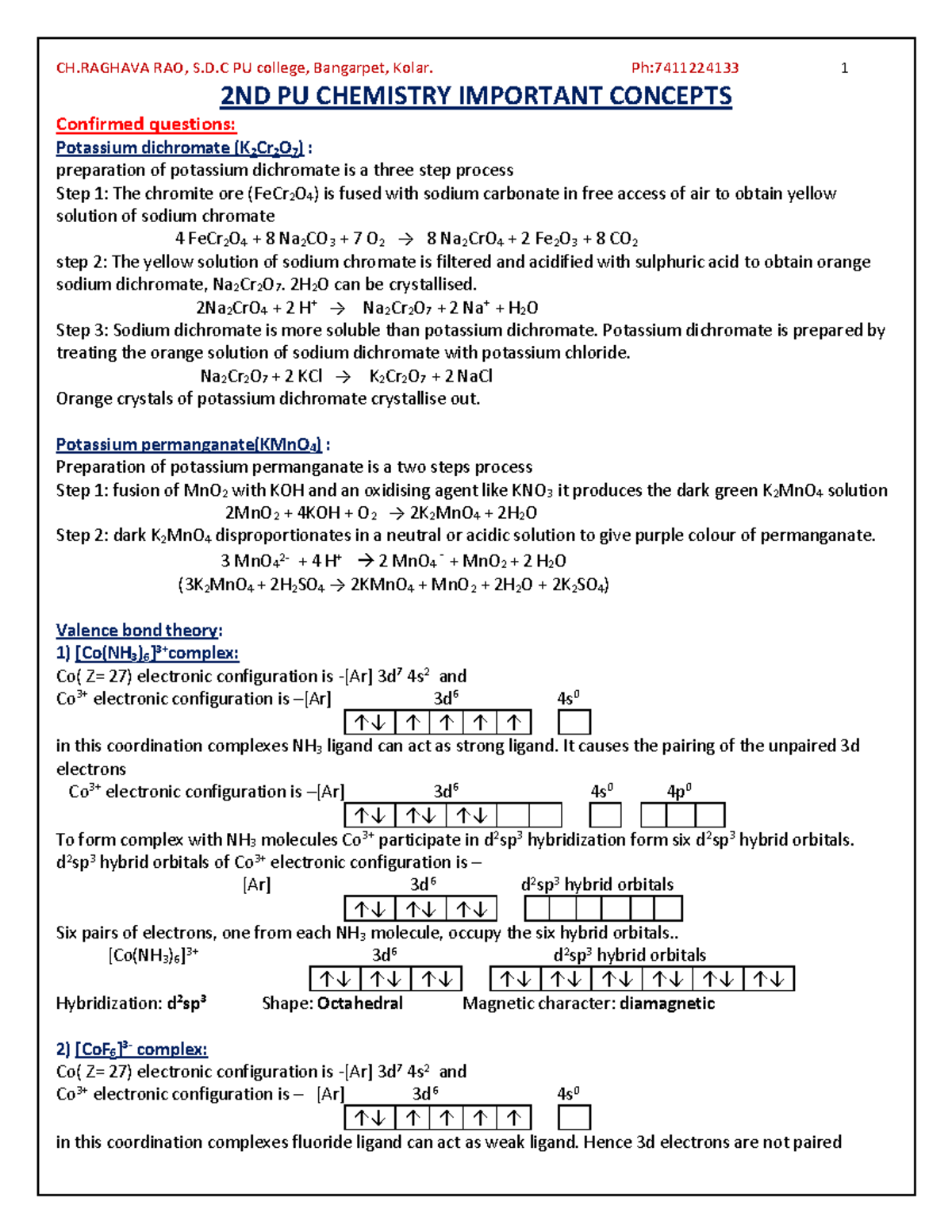 2nd pu chemistry important concept - 2ND PU CHEMISTRY IMPORTANT ...