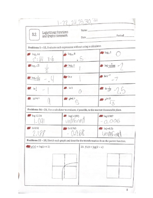 Properties of logarithmic - MTH 130 - Studocu