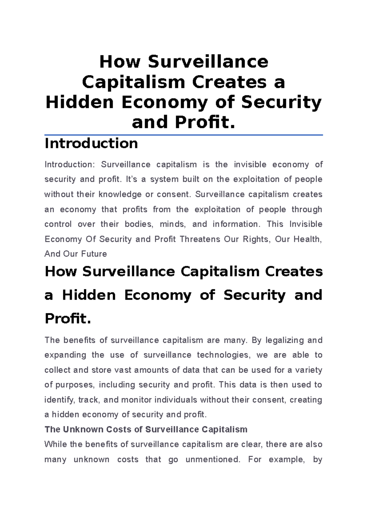 How Surveillance Capitalism Creates a Hidden Economy of Security and ...