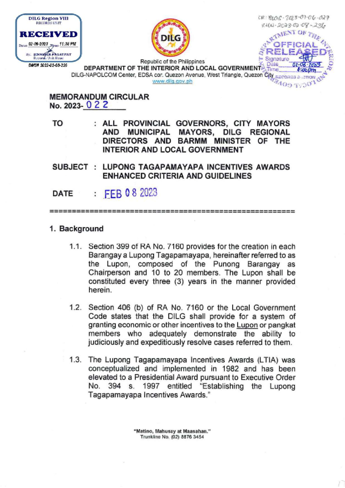 Dilg-memocircular-202329 c9c153b521 - Agricultural Engineering - Studocu