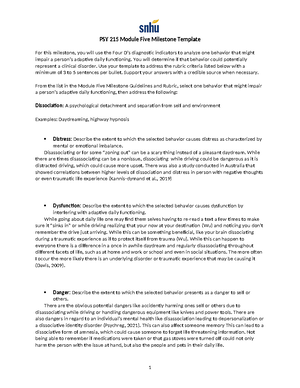 PSY215 - SNHU - Abnormal Psychology - Studocu