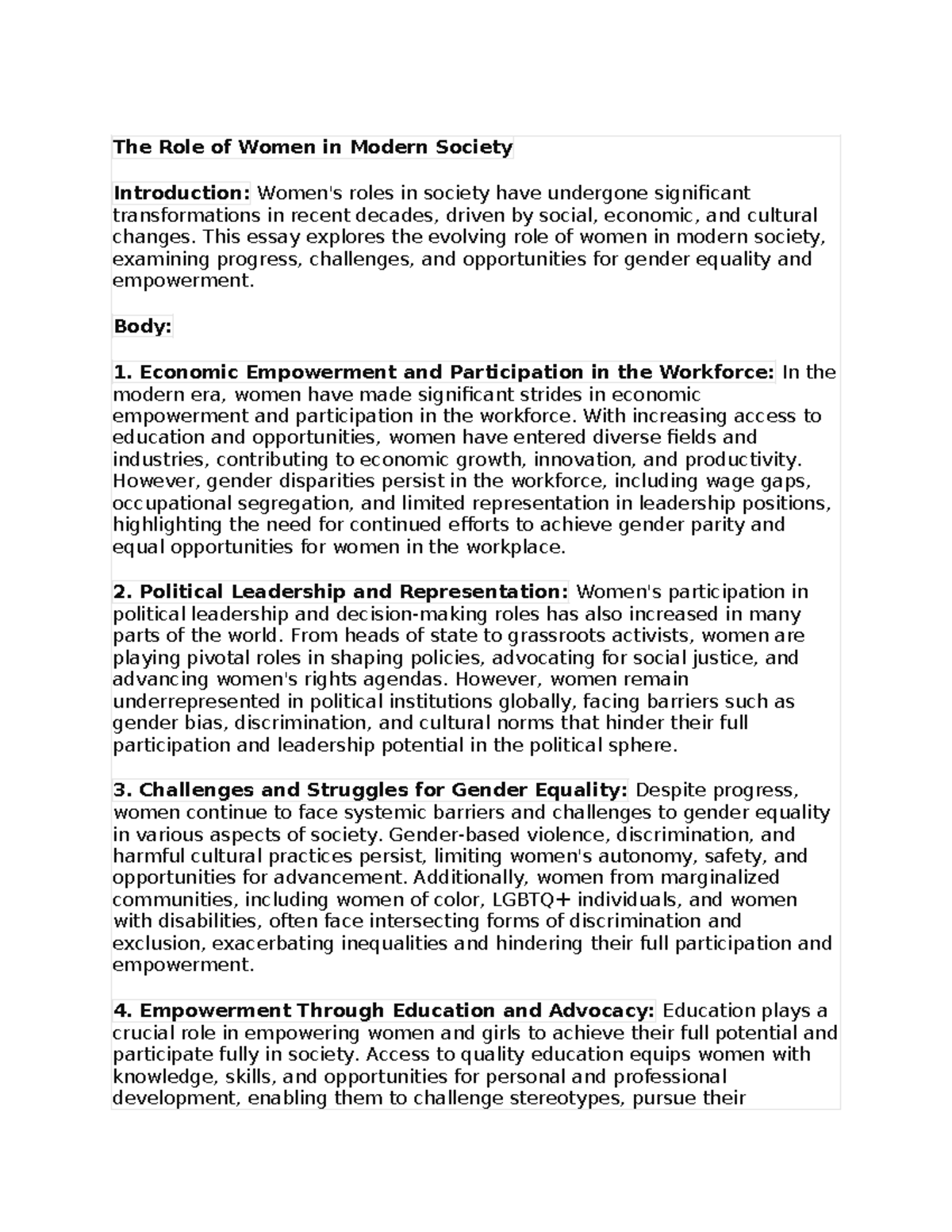 Qwer - sadadasdasdadsadsadasdadasdadad - The Role of Women in Modern ...