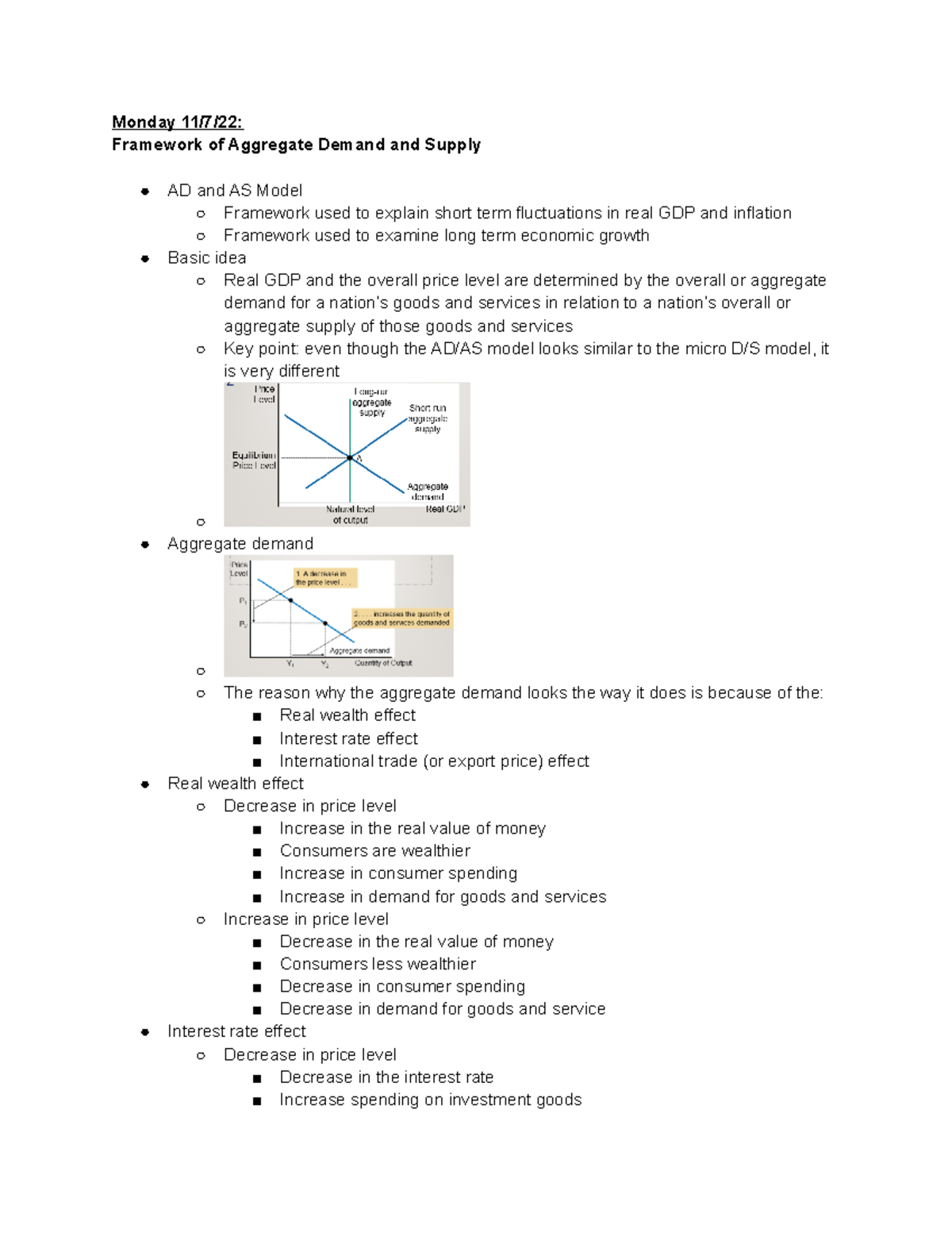 Week 11 Principles of Macroeconomics - Monday 11/7/22: Framework of ...