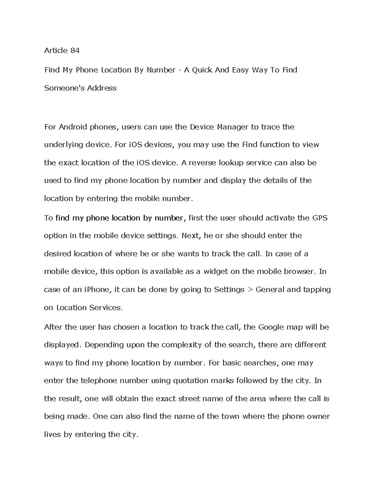 Article 84 - Article 84 Find My Phone Location By Number - A Quick And ...