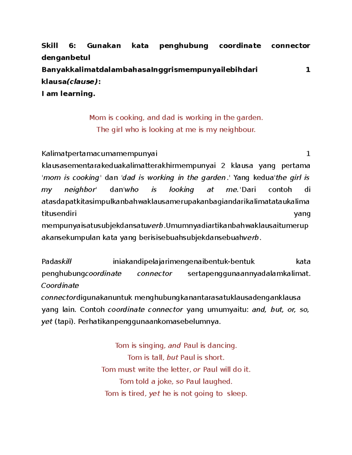 Toefl Structure Skill 6-8 Material - Skill 6: Gunakan kata penghubung ...