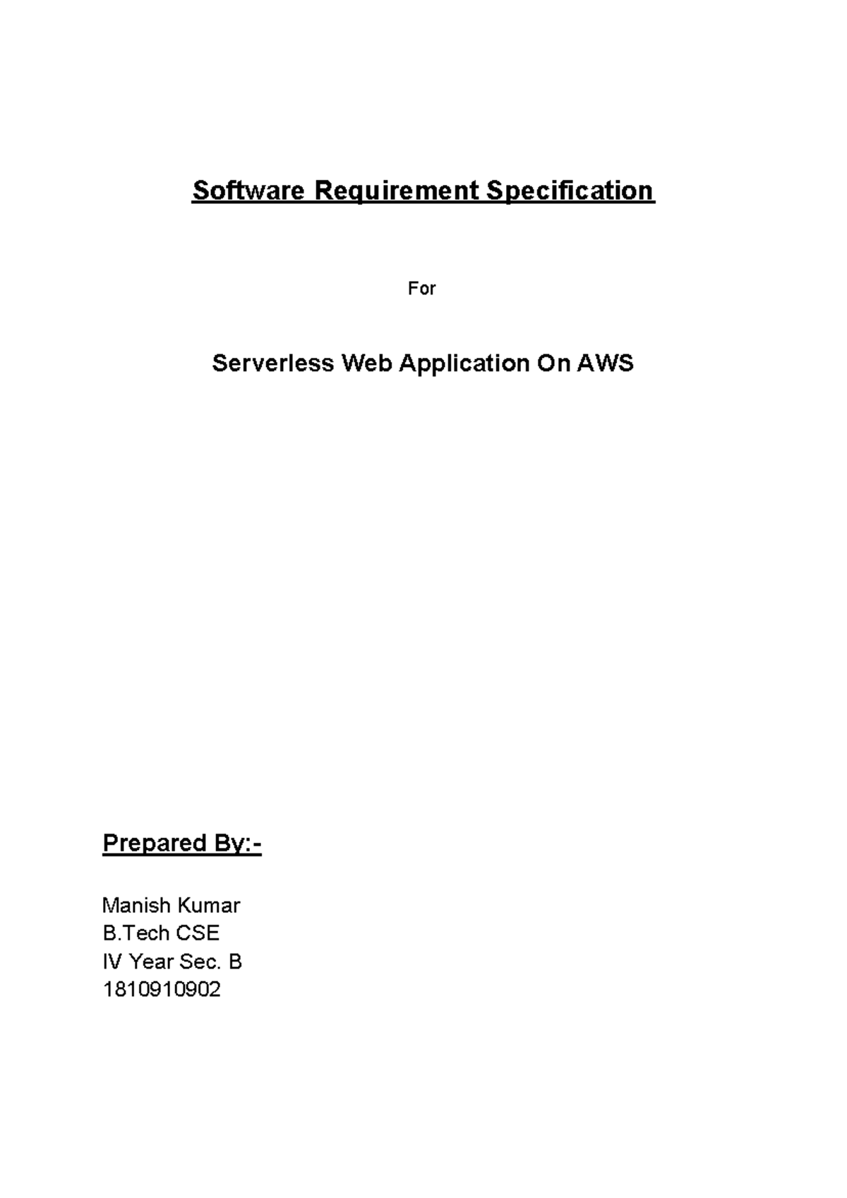 srs on web app on amazon web services - Software Requirement ...