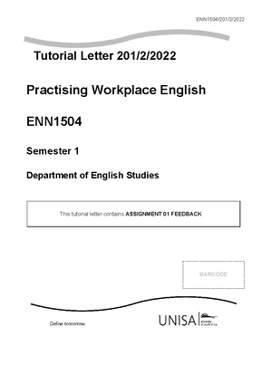 ENN1501 - ENN1504 - Unisa - Studocu