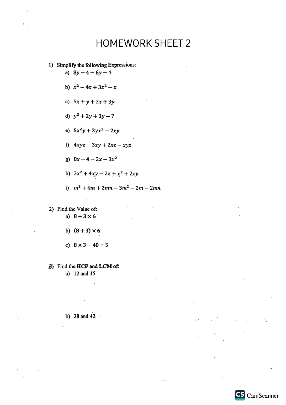 Homework Sheet 2 Centre - Class X Math Standard - Studocu