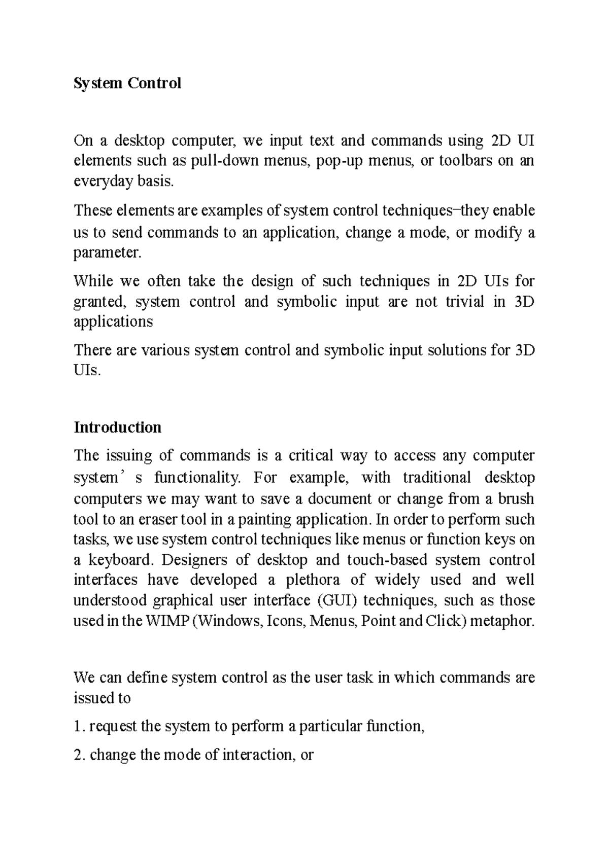4 - avr - System Control On a desktop computer, we input text and ...