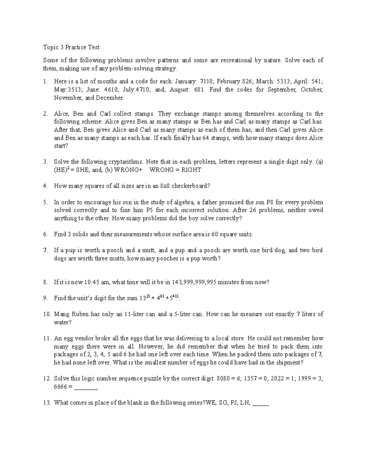 Practice 3 - this is all about p.e - Topic 3 Practice Test Some of the ...