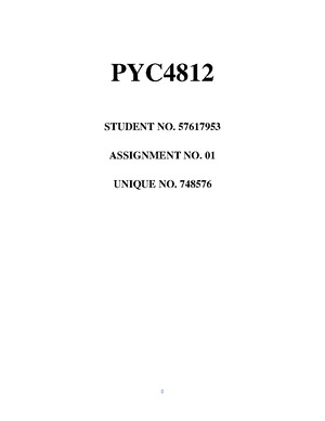 Plagiarism Declaration - pyc4812 - Unisa - Studocu