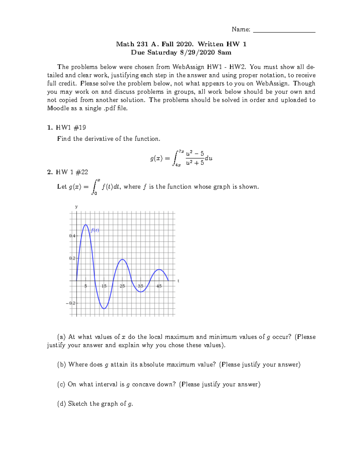 01 Whwfa 20 - Worksheet in class for practice. - Name: Math 231 A. Fall ...
