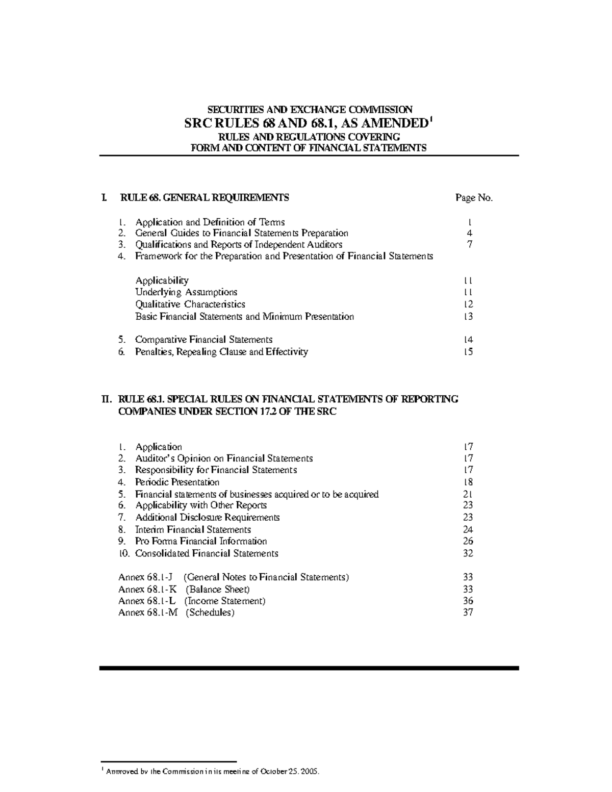2005 Rule 68 - SEC Guidelines on Financial Statements for Corporations ...