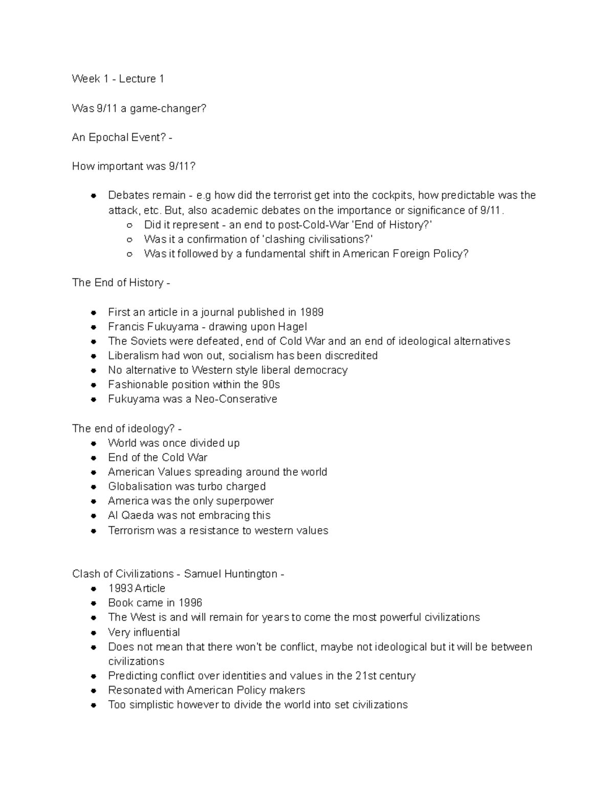 War on Terror - Full course notes - Winchester - StuDocu