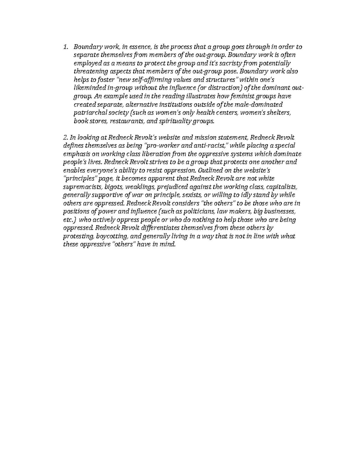 Summary and Reflection - Boundary work - Boundary work, in essence, is ...