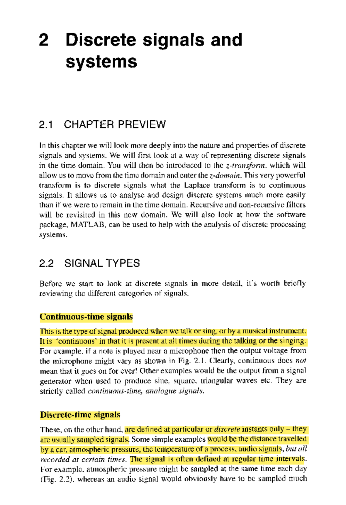 Lecture 2 - 2 Discrete signals and systems ####### 2 CHAPTER PREVIEW In ...