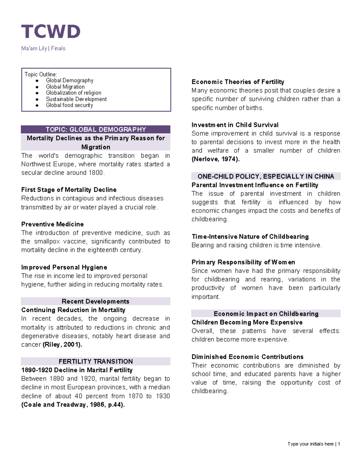 TCWD Finals Reviewer - wow i just saved myself a hundred fifty bucks ...