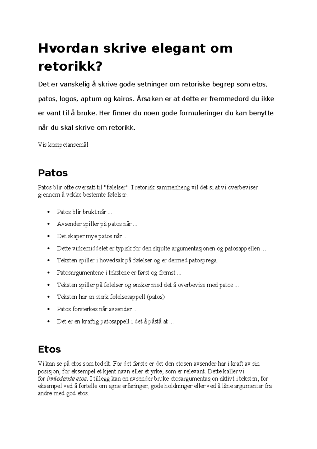 Hvordan skrive elegant om retorikk - Hvordan skrive elegant om retorikk ...