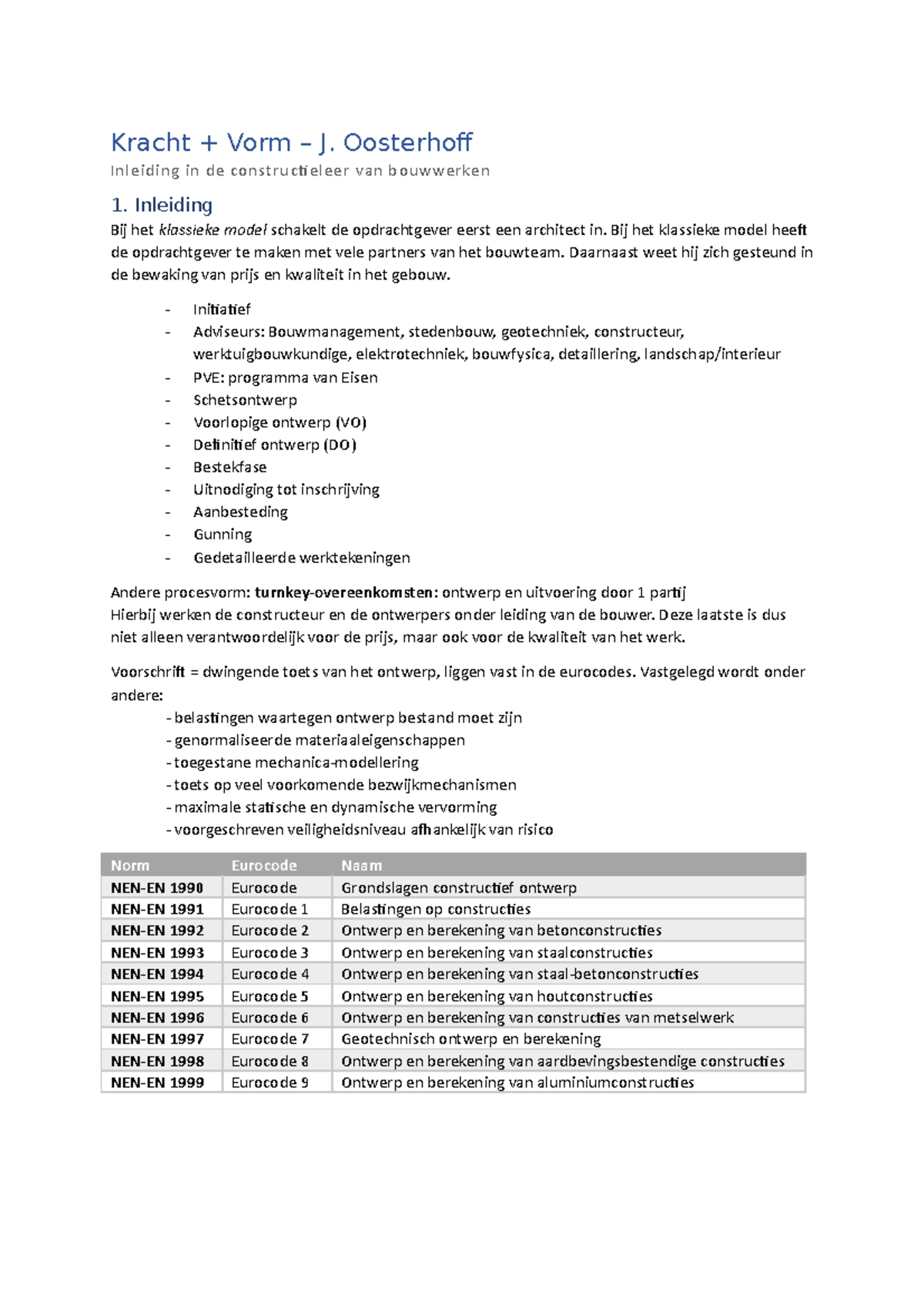 SV OCF - Constructiedeel - Kracht + Vorm – J. Oosterhoff Inleiding in ...