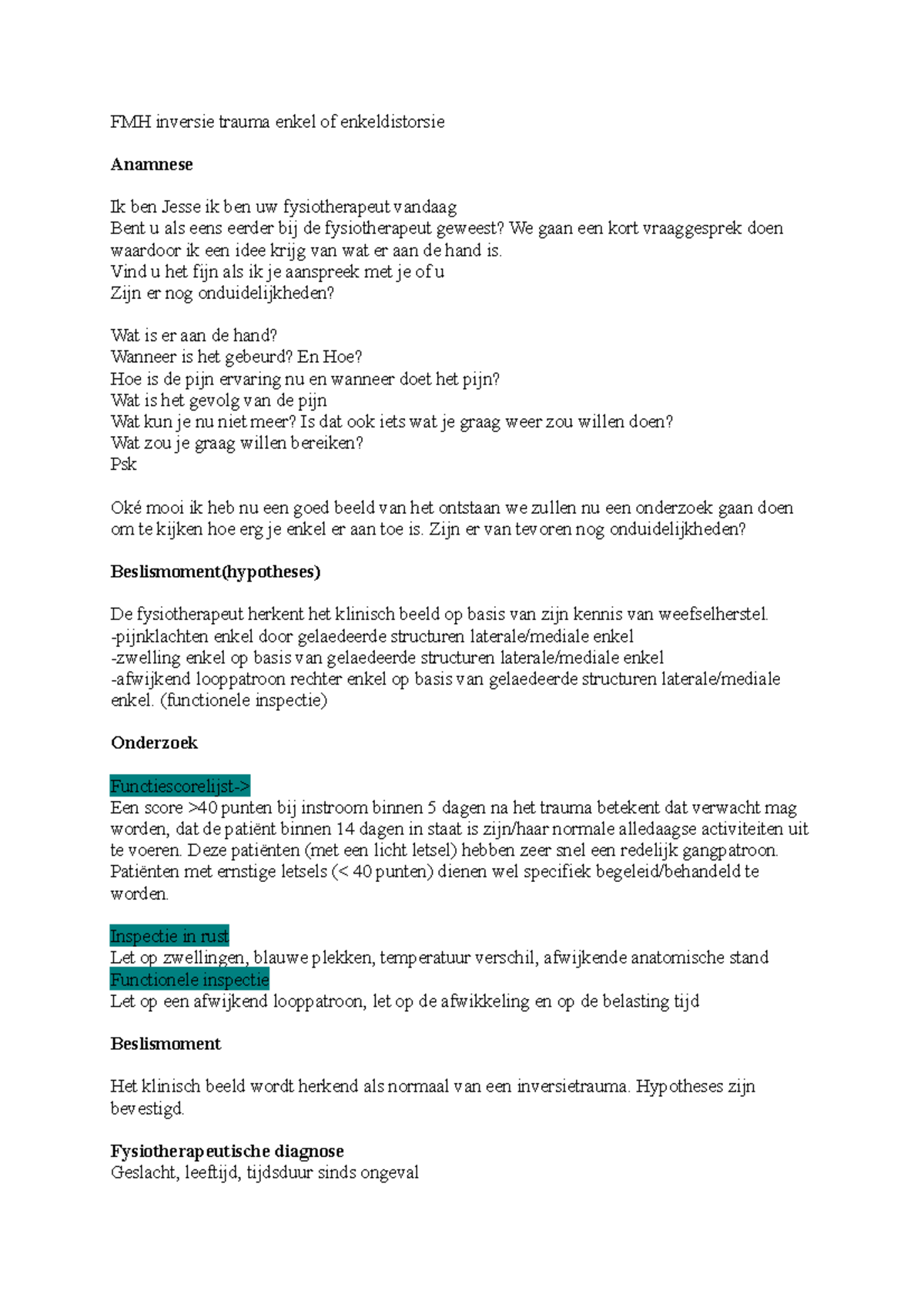 Fmh inversie trauma enkel of enkeldistortie - FMH inversie trauma enkel ...